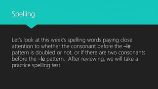 Grade 4, unit 4, week 3, mini lesson 9 | PPT