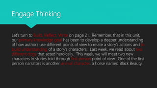 Benchmark, Grade 4, Unit 4, Week 3, Mini-Lesson 1 | PPT