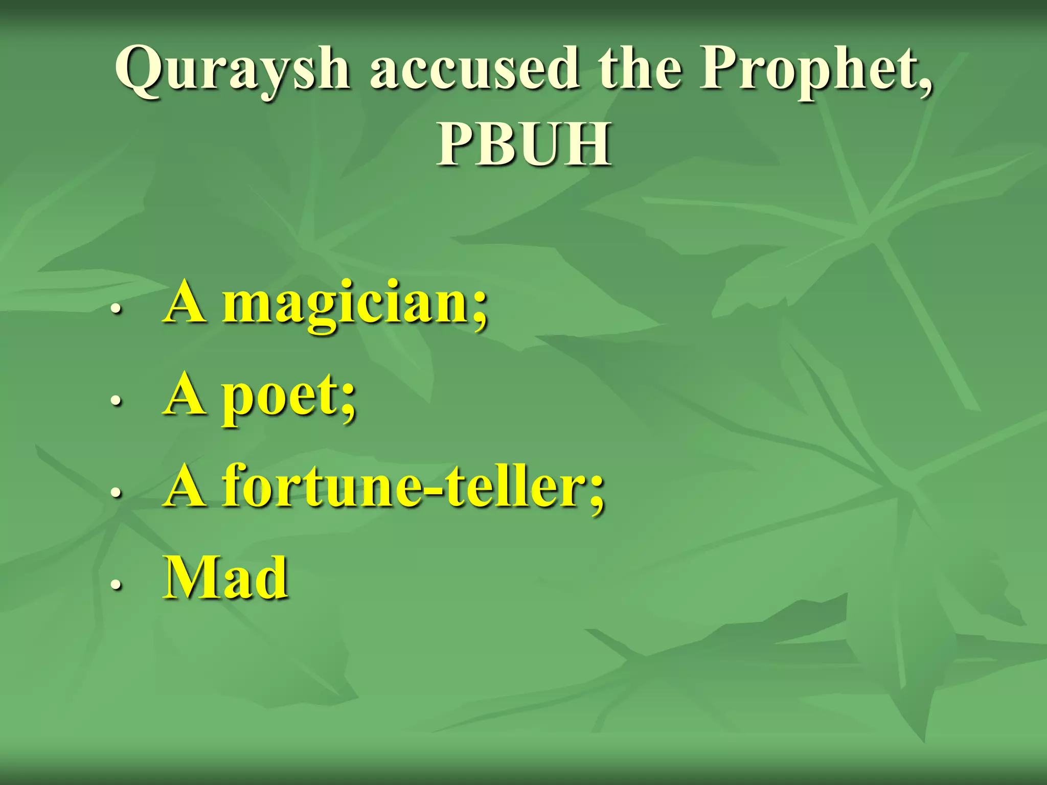 Prophet Muhammad -PBUH- part 2 | PPT
