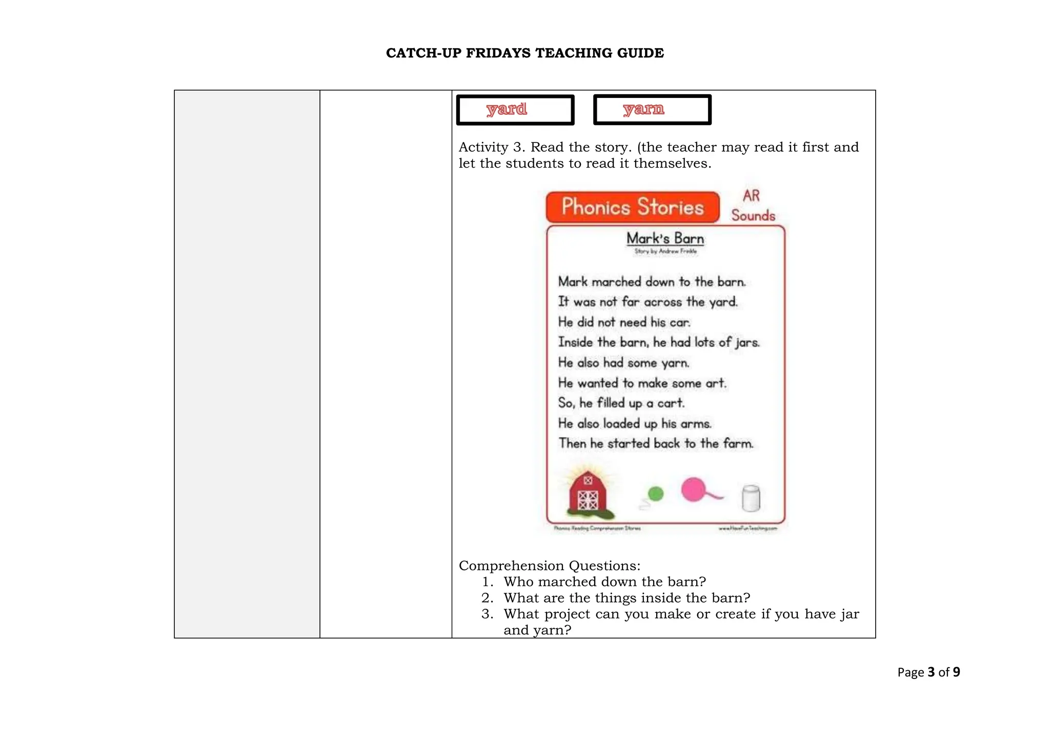catch up Friday lesson plan............. | DOCX