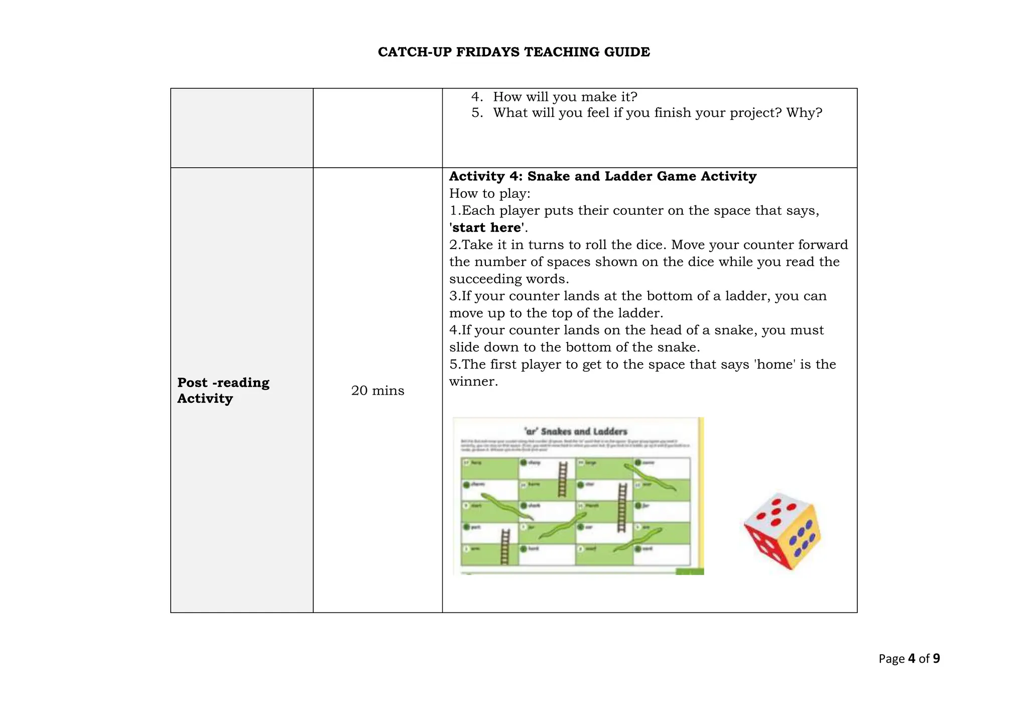 catch up Friday lesson plan............. | DOCX