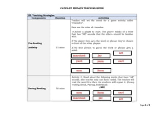 catch up Friday lesson plan............. | DOCX