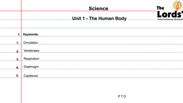 Grade 5 CW chapter 1- organ system circulatory, respiratory and ...