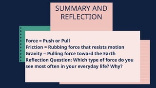 Grade 5 Understanding Forces (Gravity and Friction) | PPTX
