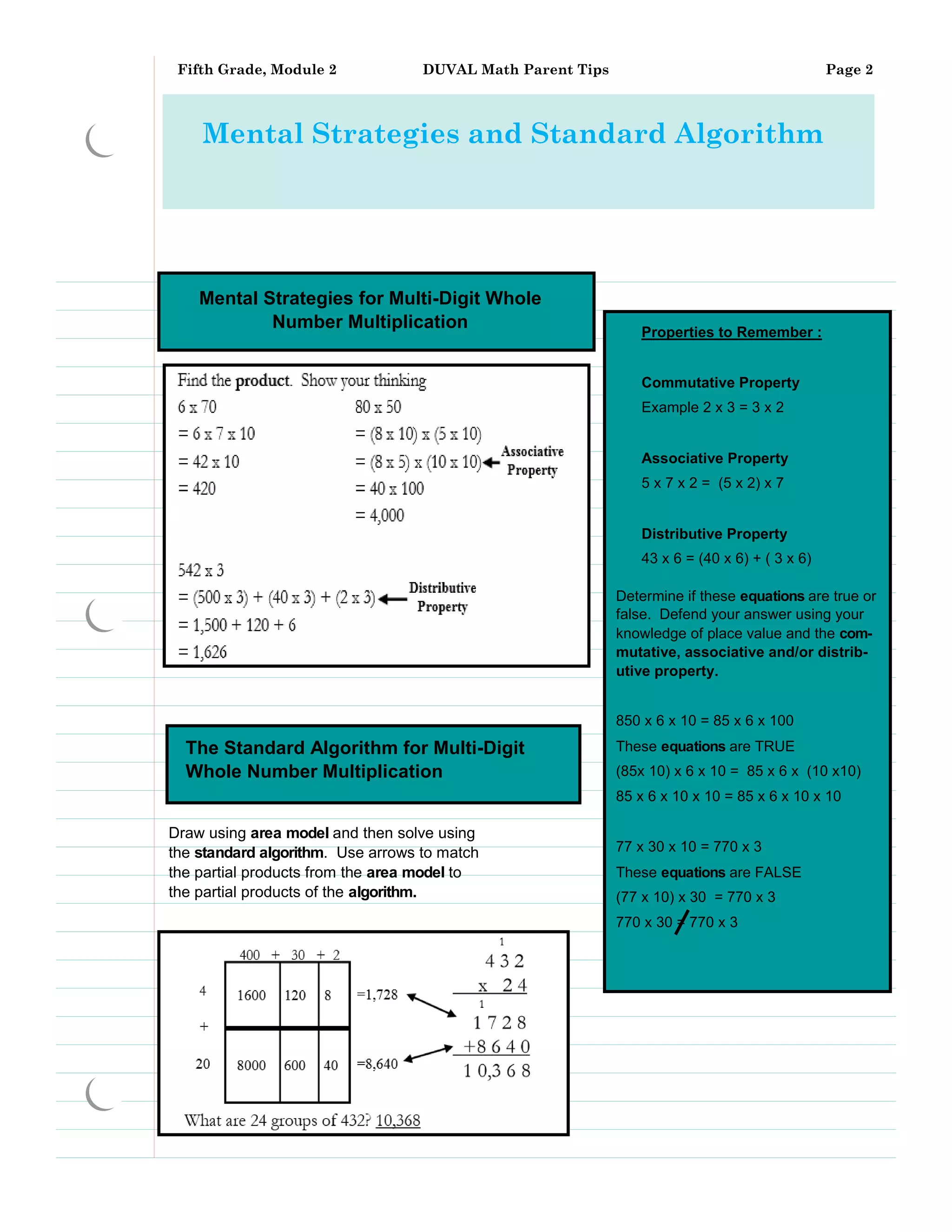 Grade 5 module 2 parent letter | PDF | Homework and Study | Education