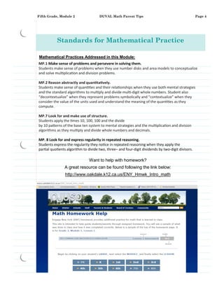 Grade 5 module 2 parent letter | PDF | Homework and Study | Education