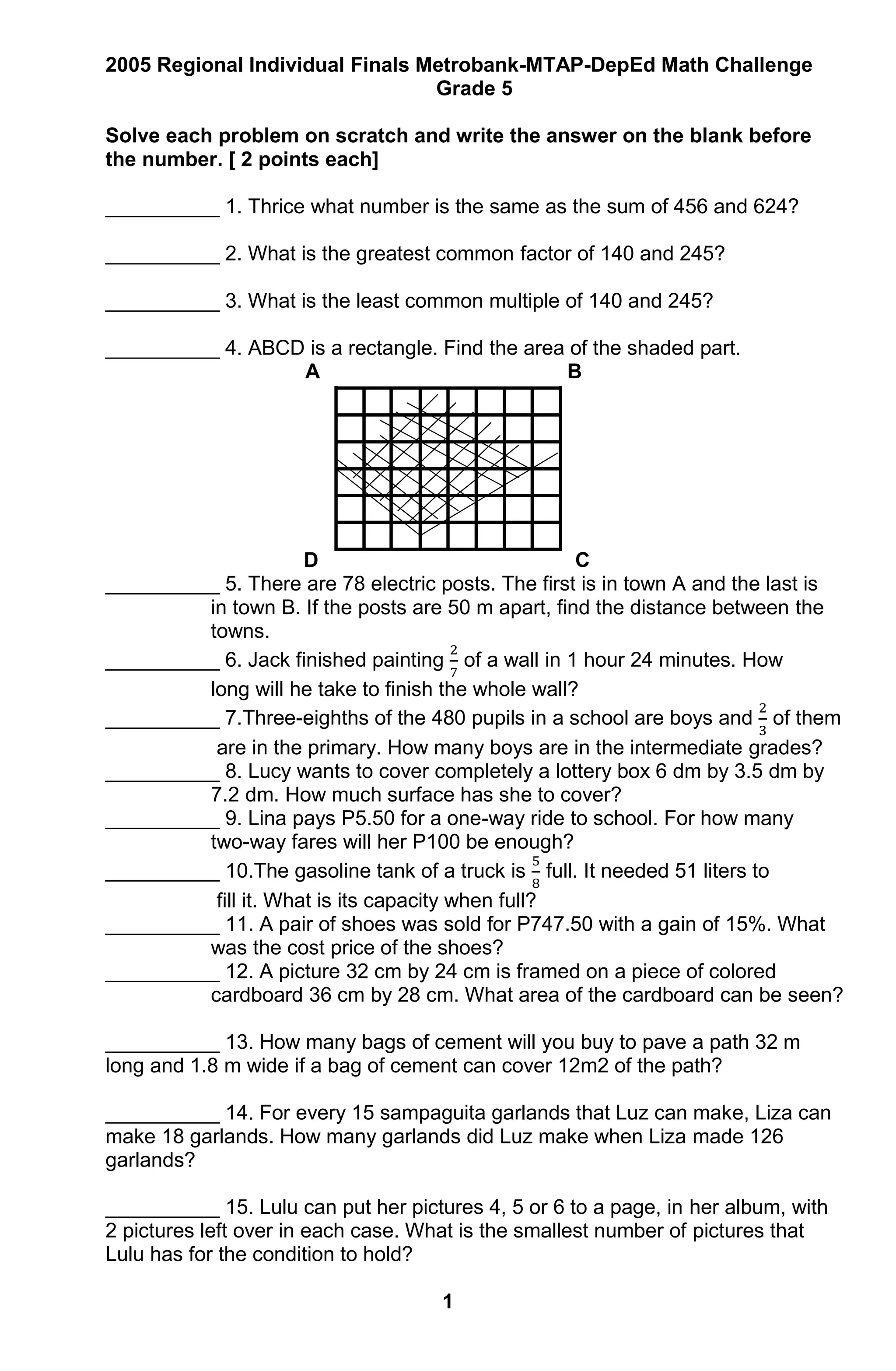 Grade 5 mtap reviewer | DOCX