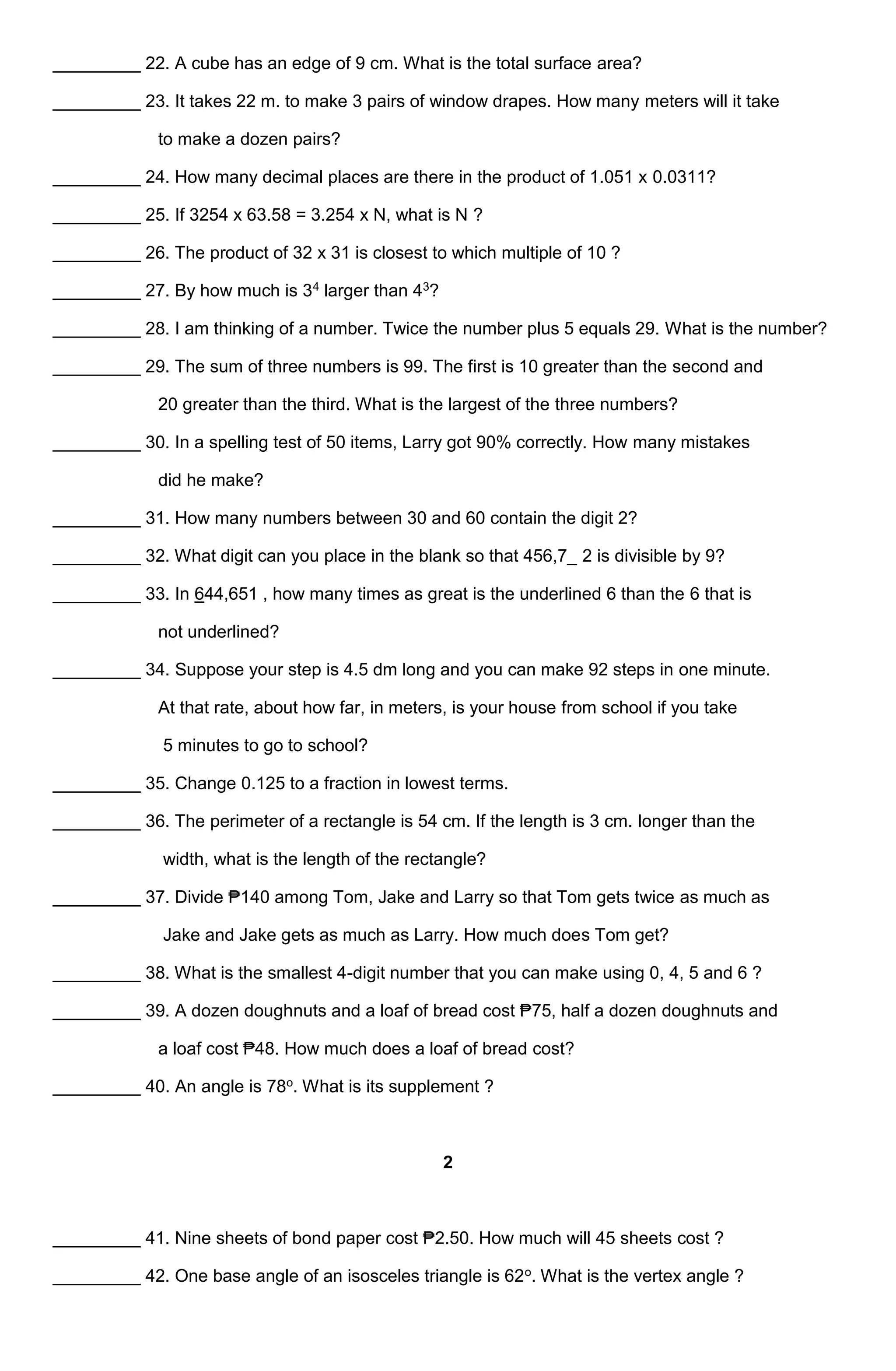 Grade 5 mtap reviewer | DOCX