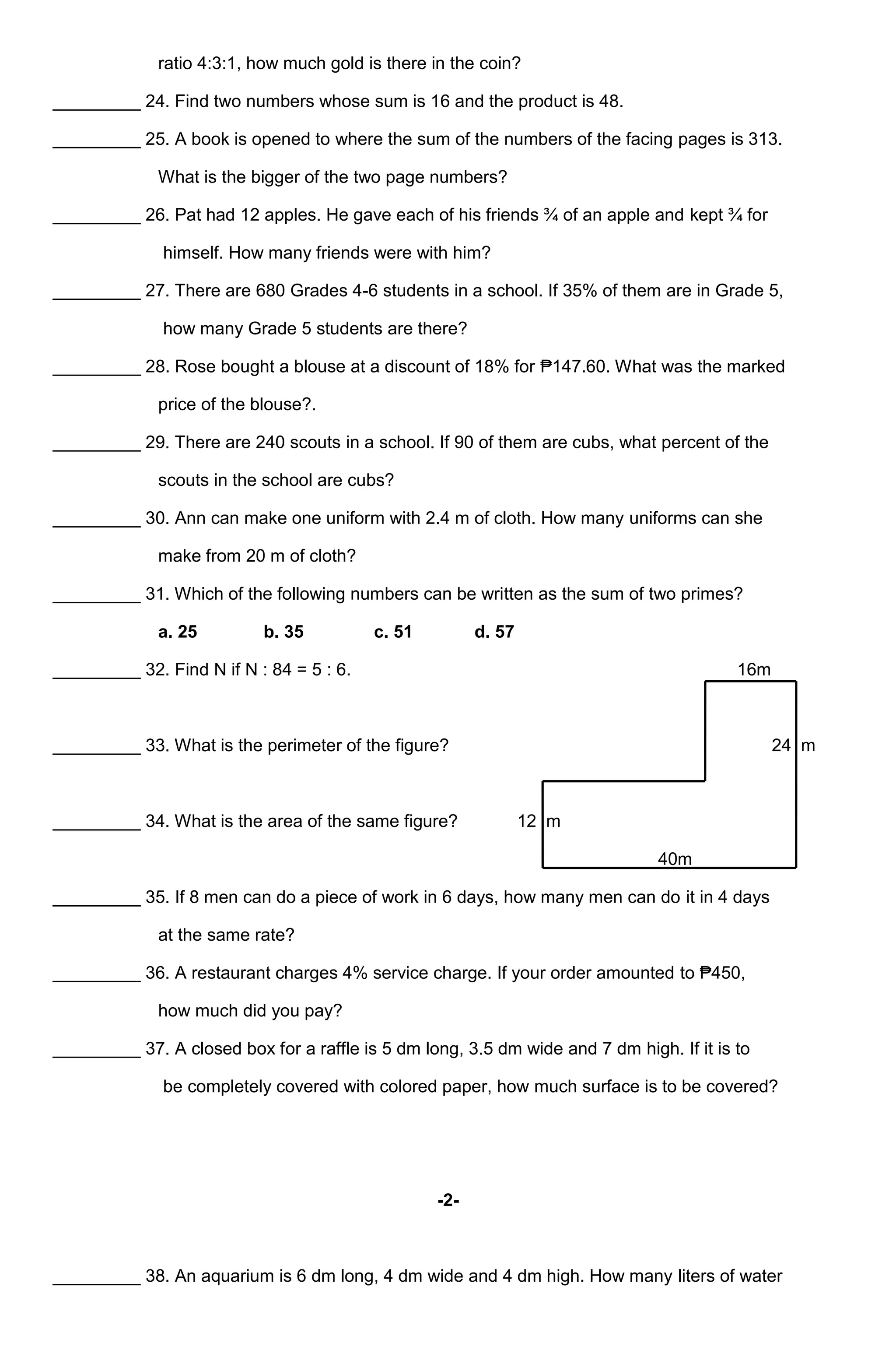 Grade 5 mtap reviewer | DOCX