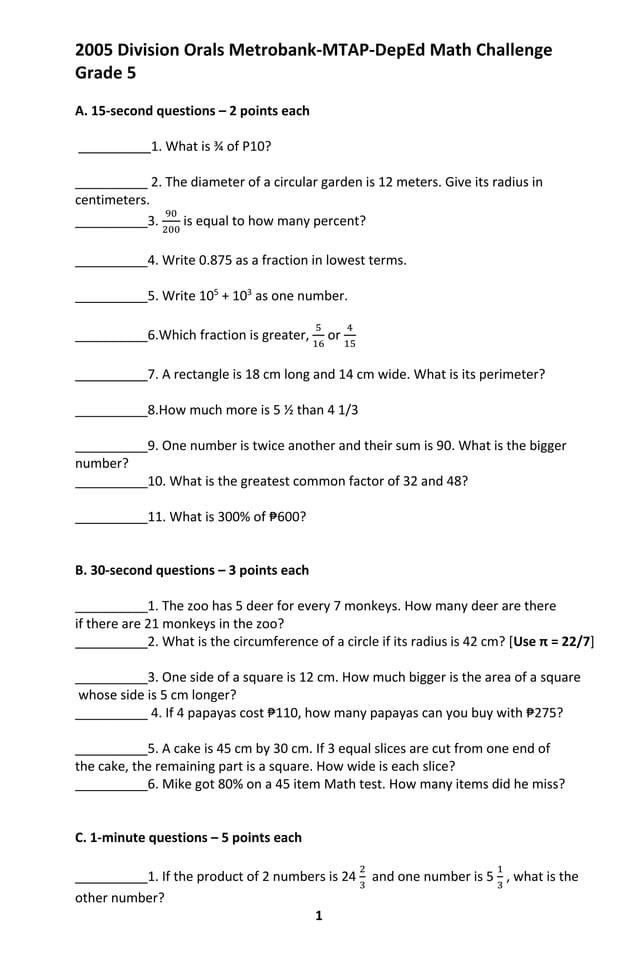 Grade 5 mtap reviewer | DOCX