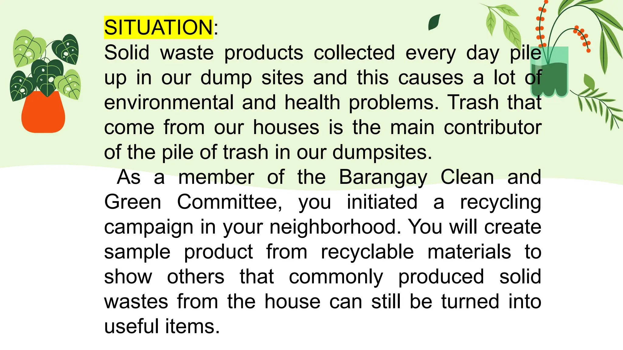 GRADE 5 PETA RECYCLING for Science performace task | PPTX