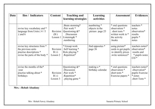 Grade 5 plan 1st term | DOC