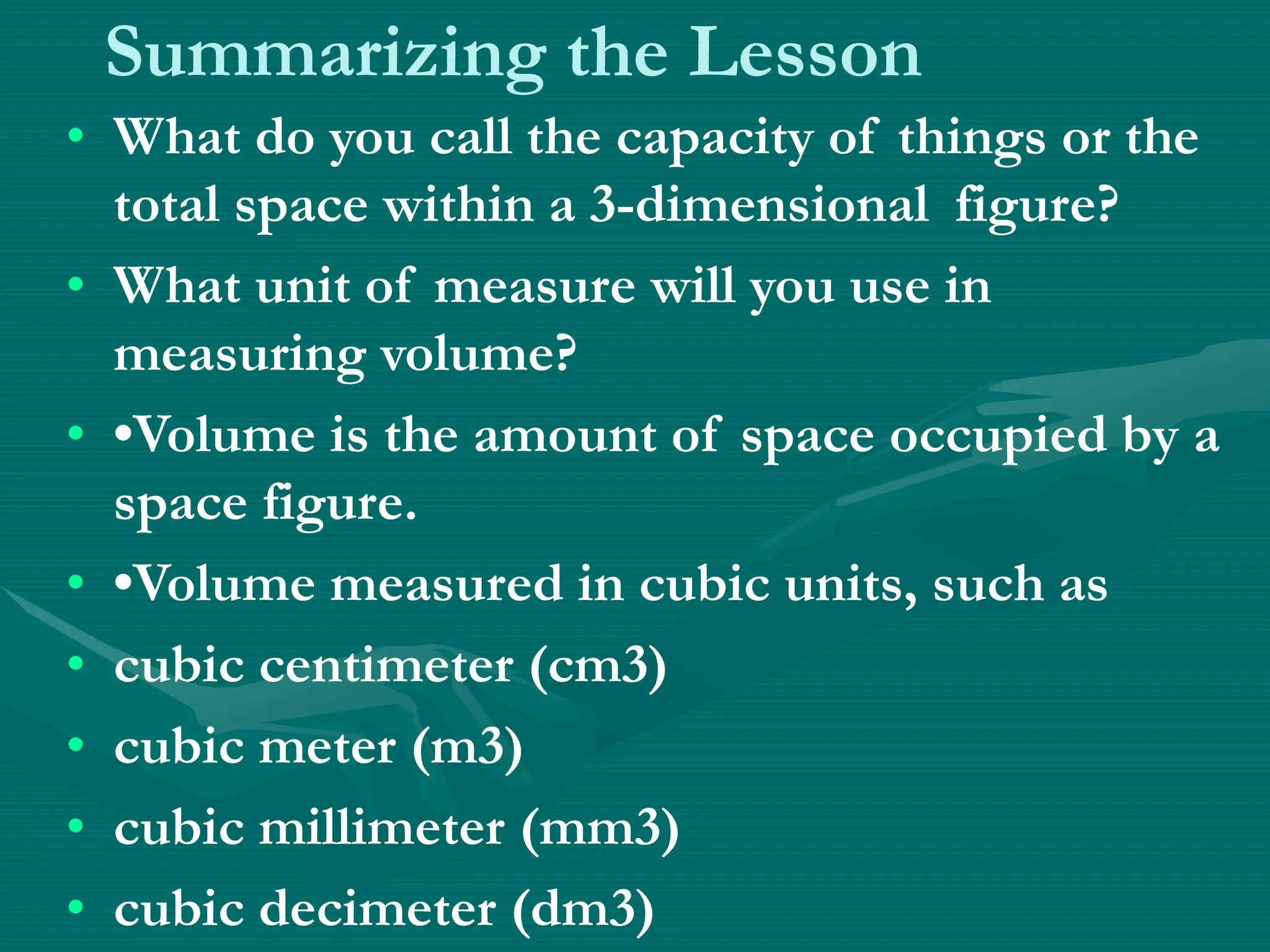 Grade 5 PPT_Math_Q4_W3_Lesson 87 Name the unit of measure for measuring ...