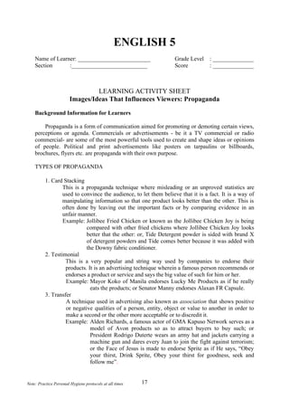 Grade 5 q2 english las | PDF