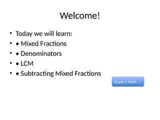 Mastering Mixed Fractions: Understanding Denominators, LCM, and ...