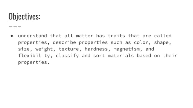 Properties of matter Lesson 1 and 2 and 3 | PDF | Physics | Science