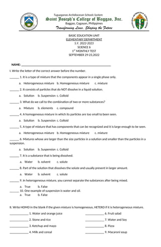 Grade 6 1st monthly examination Science .docx