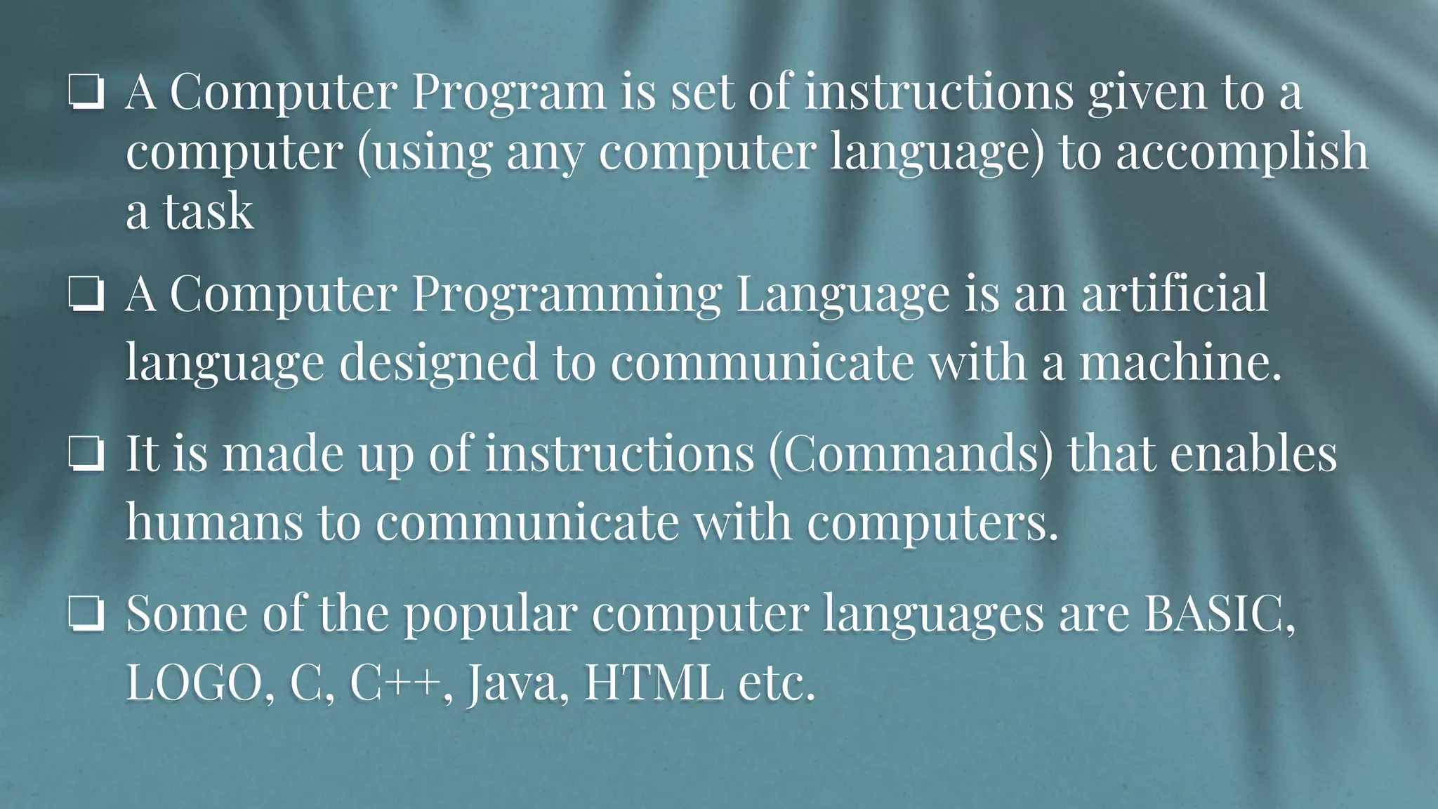 Programming Techniquespptx Programming Languages Computing