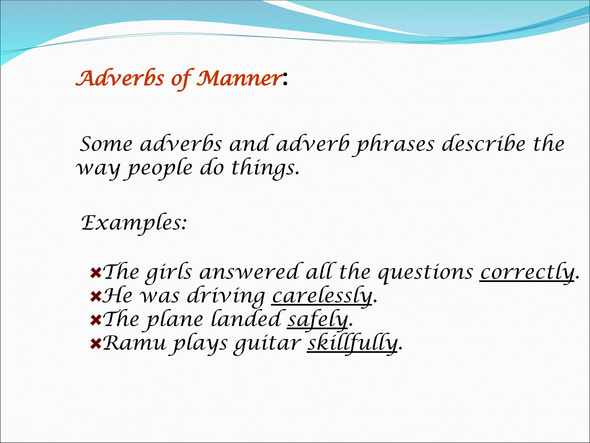 GRADE 6 adverbs. POWERPOINT PRESENTATION | PPT