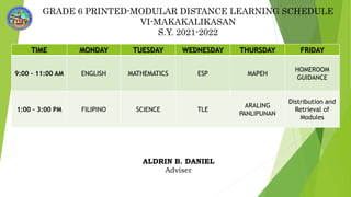 Grade 6 blended online class schedule | PPT