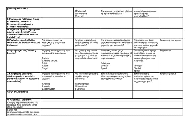 Grade 6 dll epp 6 q3 week 2 | DOCX