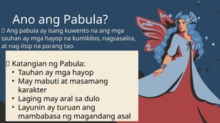 Filipino Alamat at Pabula Grade 6 Unang Markahan | PPTX