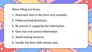 Grade 6 Filling out forms ENGLISH 6.pptx