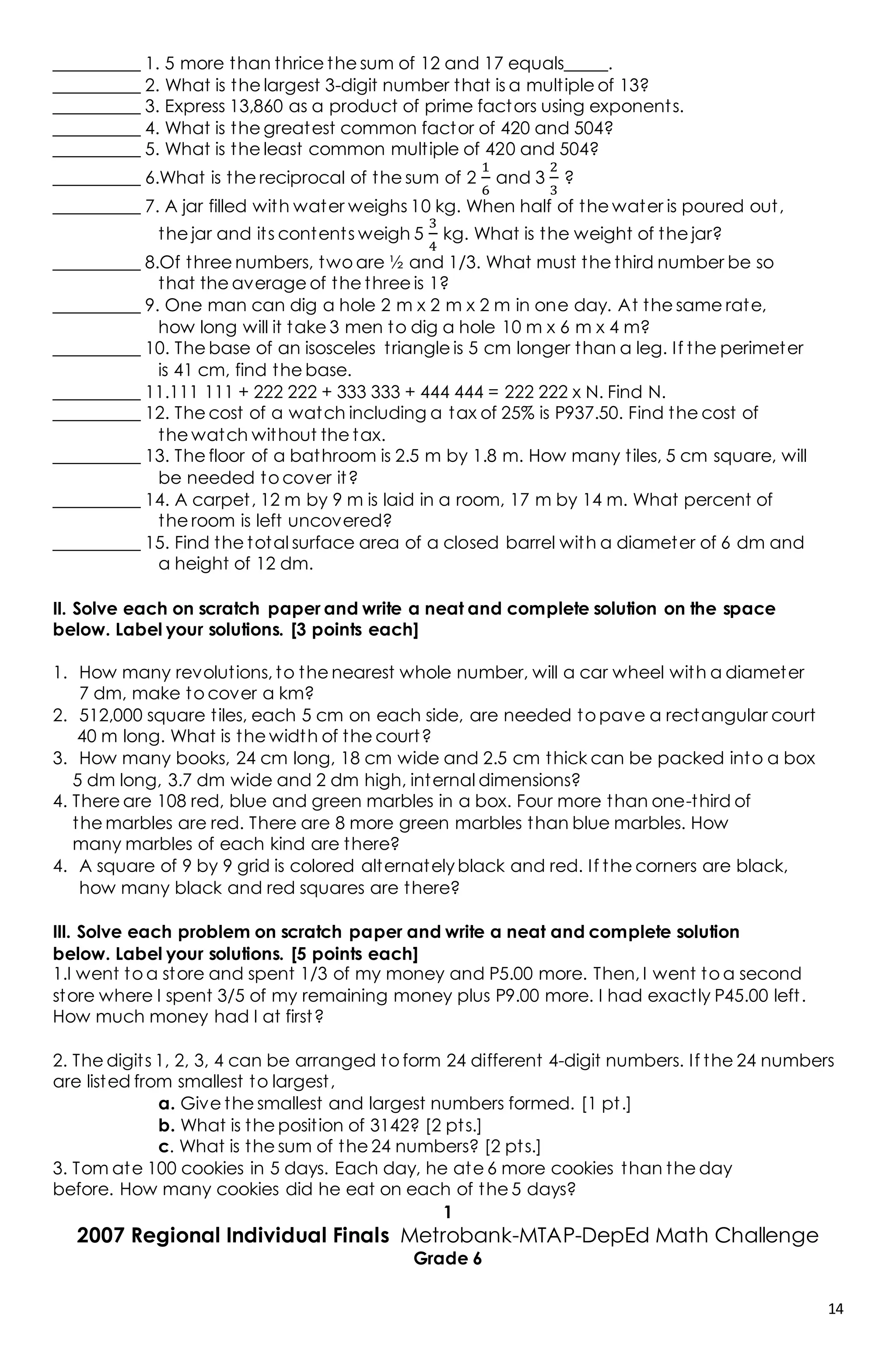 Grade 6 mtap reviewer | DOCX