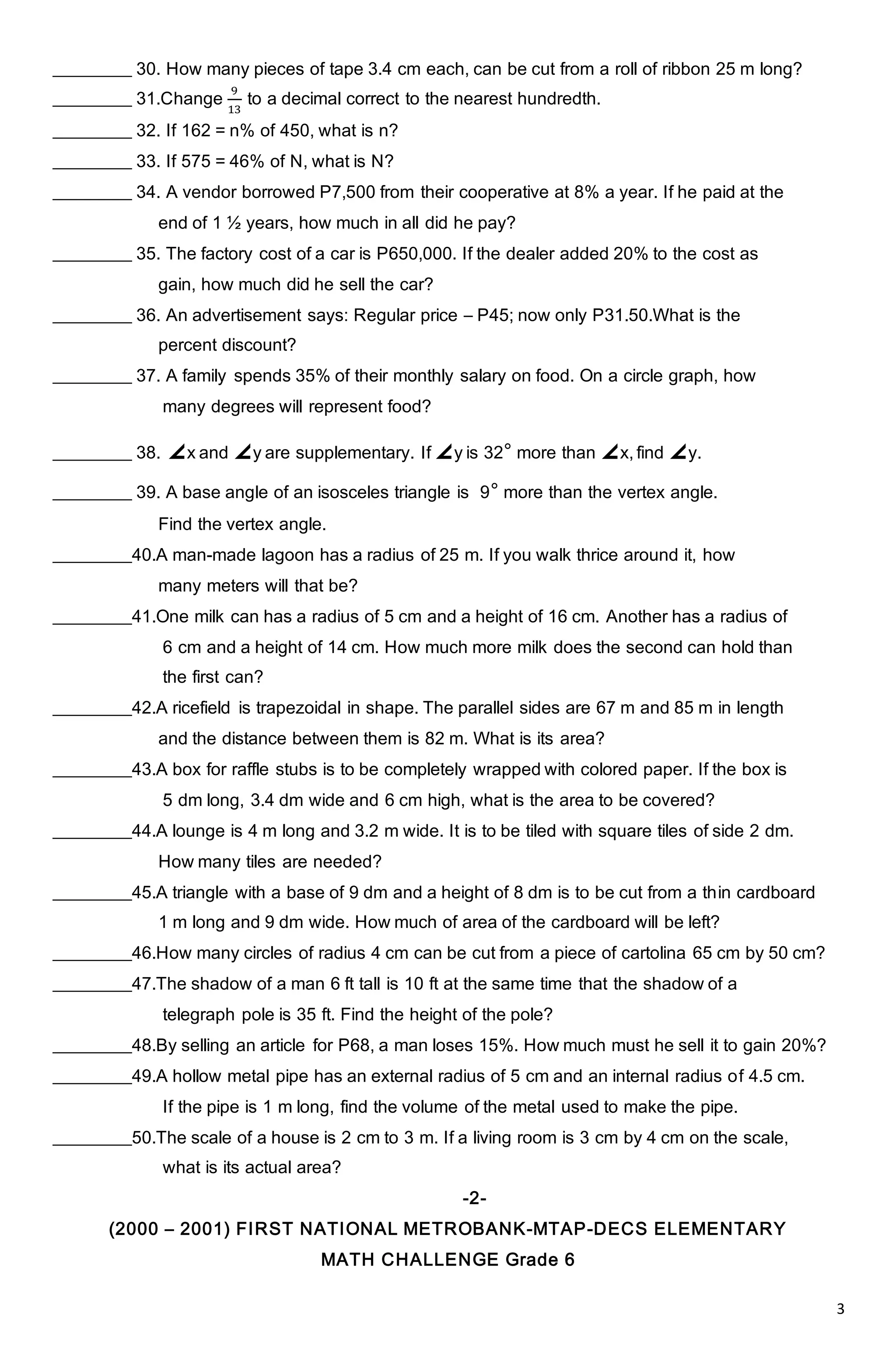 Grade 6 mtap reviewer | DOCX