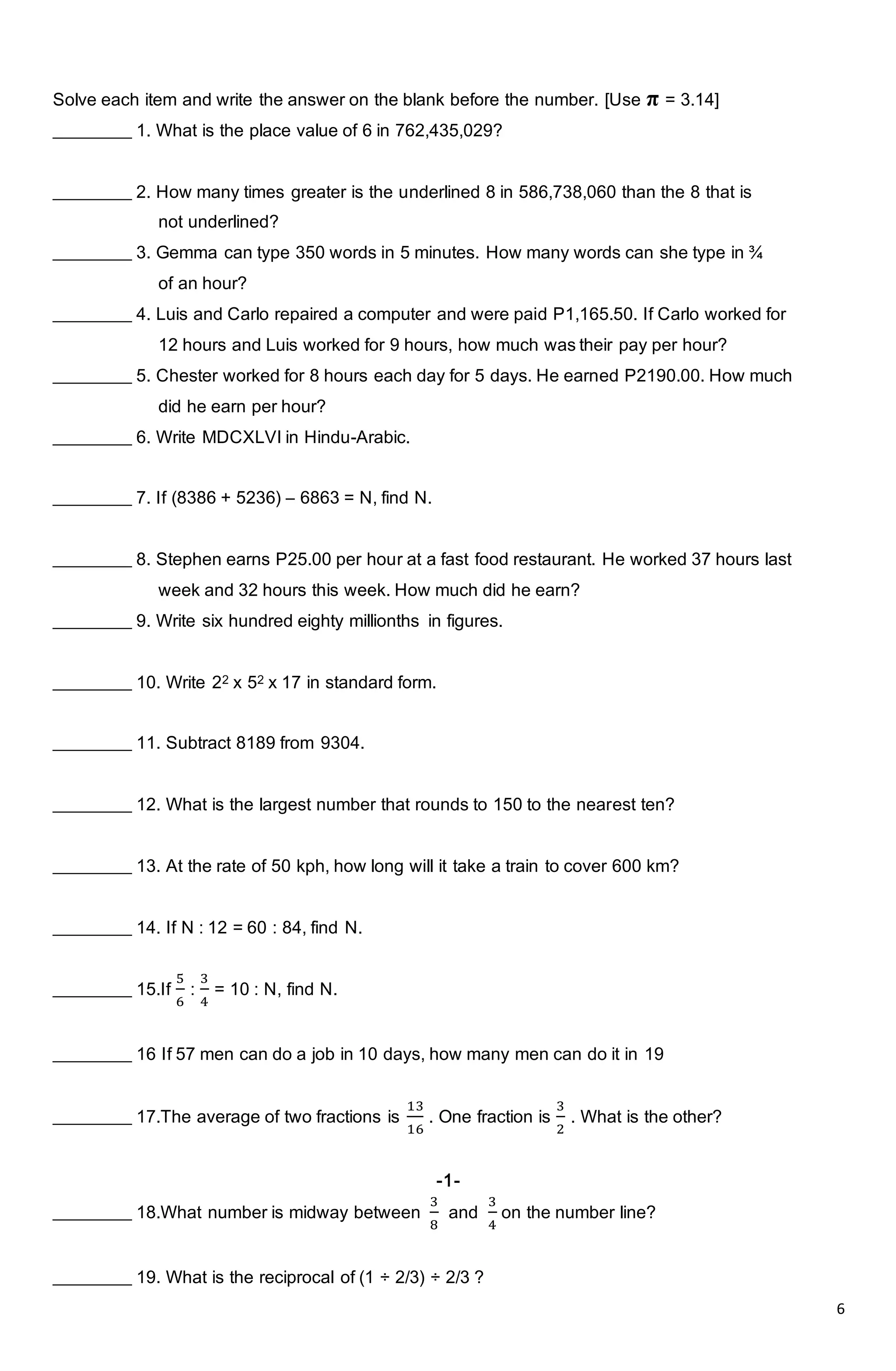 Grade 6 mtap reviewer | DOCX