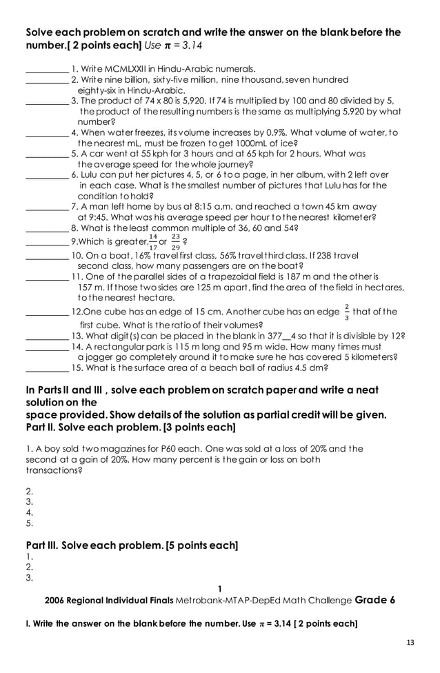 Grade 6 mtap reviewer | DOCX