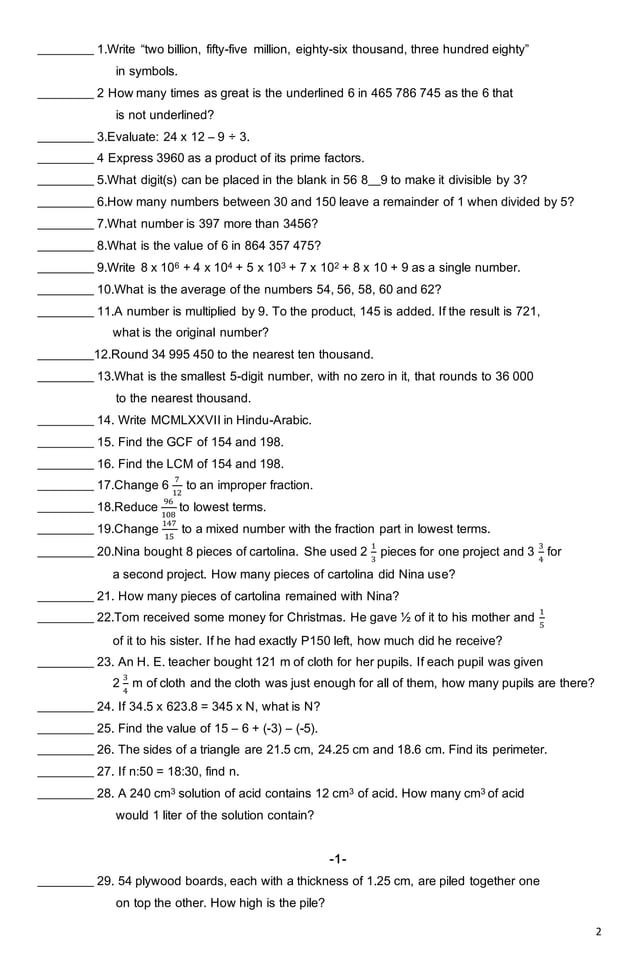 Grade 6 mtap reviewer | DOCX