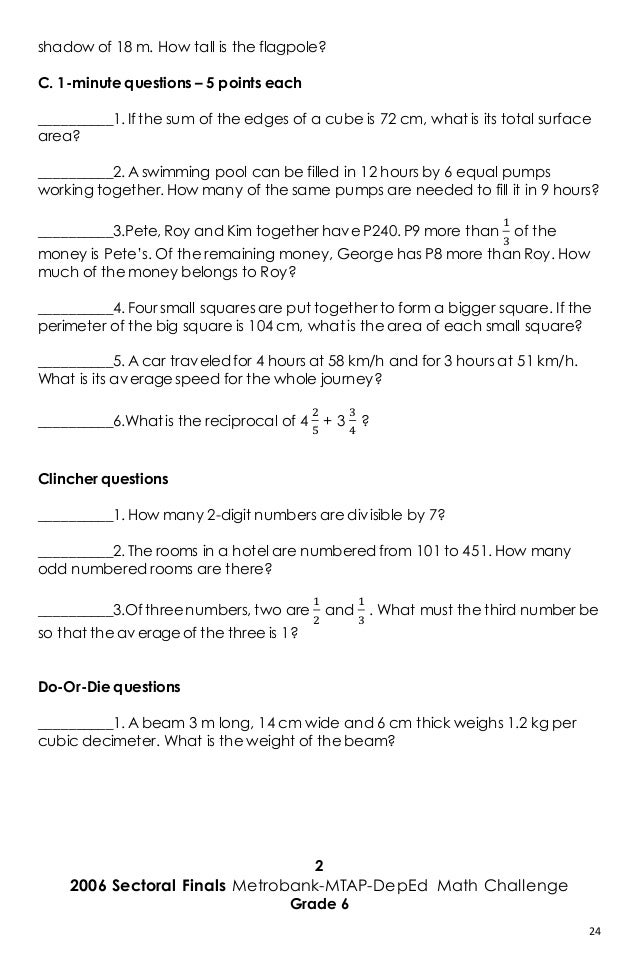 Grade 6 mtap reviewer