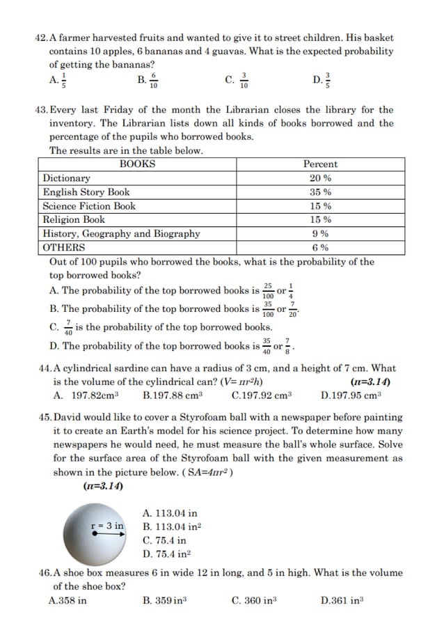 Grade 6 Numeracy Tool (PreTest).pdf