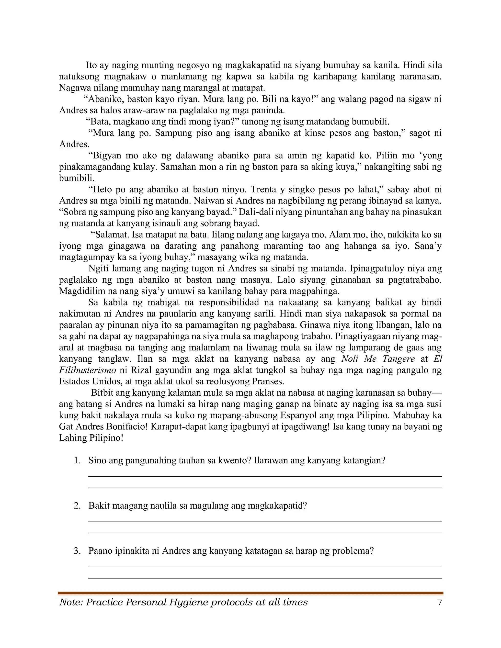 Grade 6 Q2 Filipino LAS.pdf S. Y. 2024- 2025 | PDF