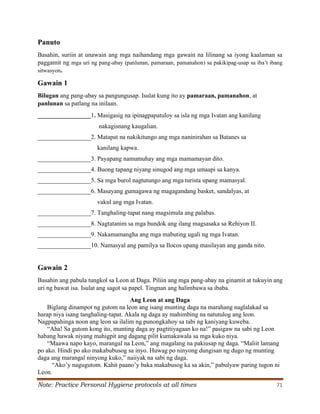 Grade 6 Q2 Filipino LAS.pdf S. Y. 2024- 2025 | PDF