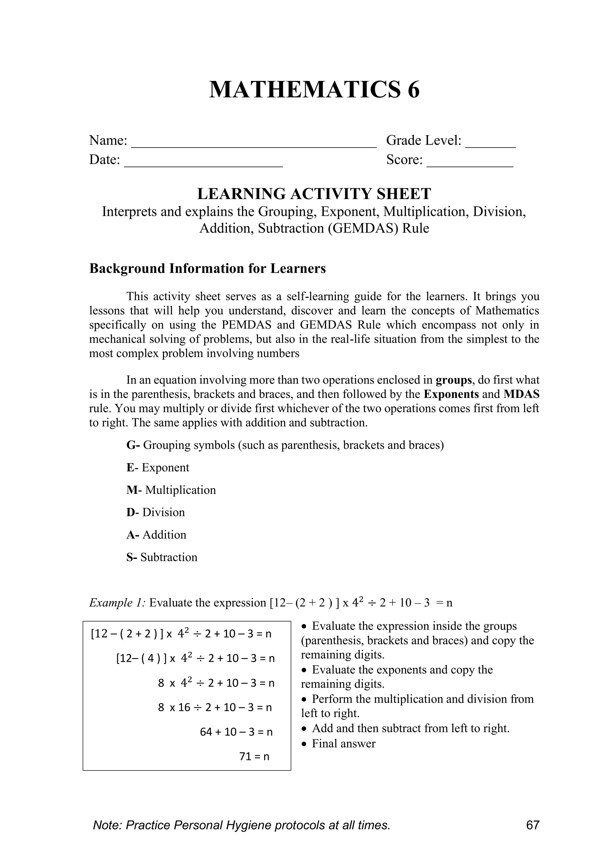 Grade 6 Q2 MATHEMATICS LAS.pdf S.Y. 2024- 2025 | PDF