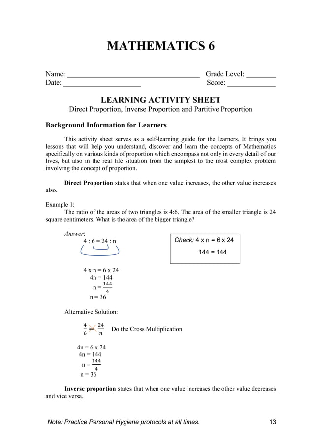 Grade 6 Q2 MATHEMATICS LAS.pdf S.Y. 2024- 2025 | PDF