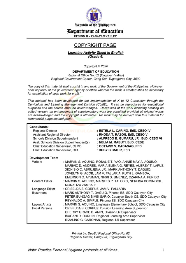 Grade 6 Q2 MATHEMATICS LAS.pdf S.Y. 2024- 2025 | PDF