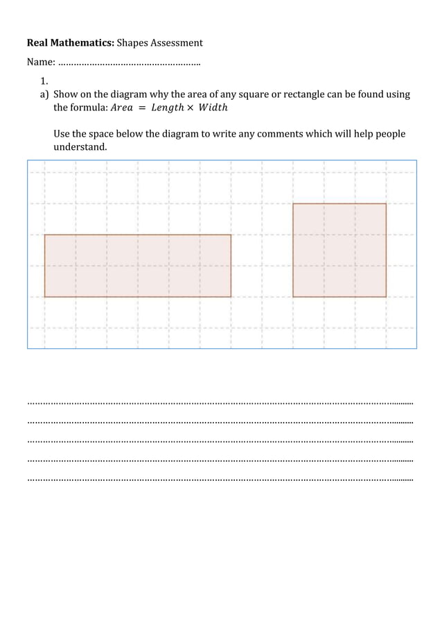 Grade 6 shapes assessment | DOCX | Physics | Science