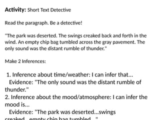 Mastering Reading Comprehension: Making Inferences with Text Evidence ...