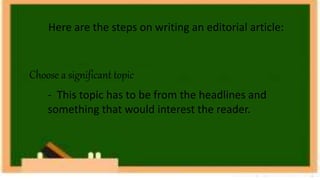 Grade 6 writing an editorial | PPTX