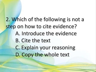 Grade 7- Citing Evidences.pptx