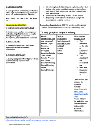 Grade 7 Unit 4 - Douglass SY19-20 | PDF