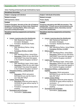 Grade 7 Unit 4 - Douglass SY19-20 | PDF | Educational Assessment ...