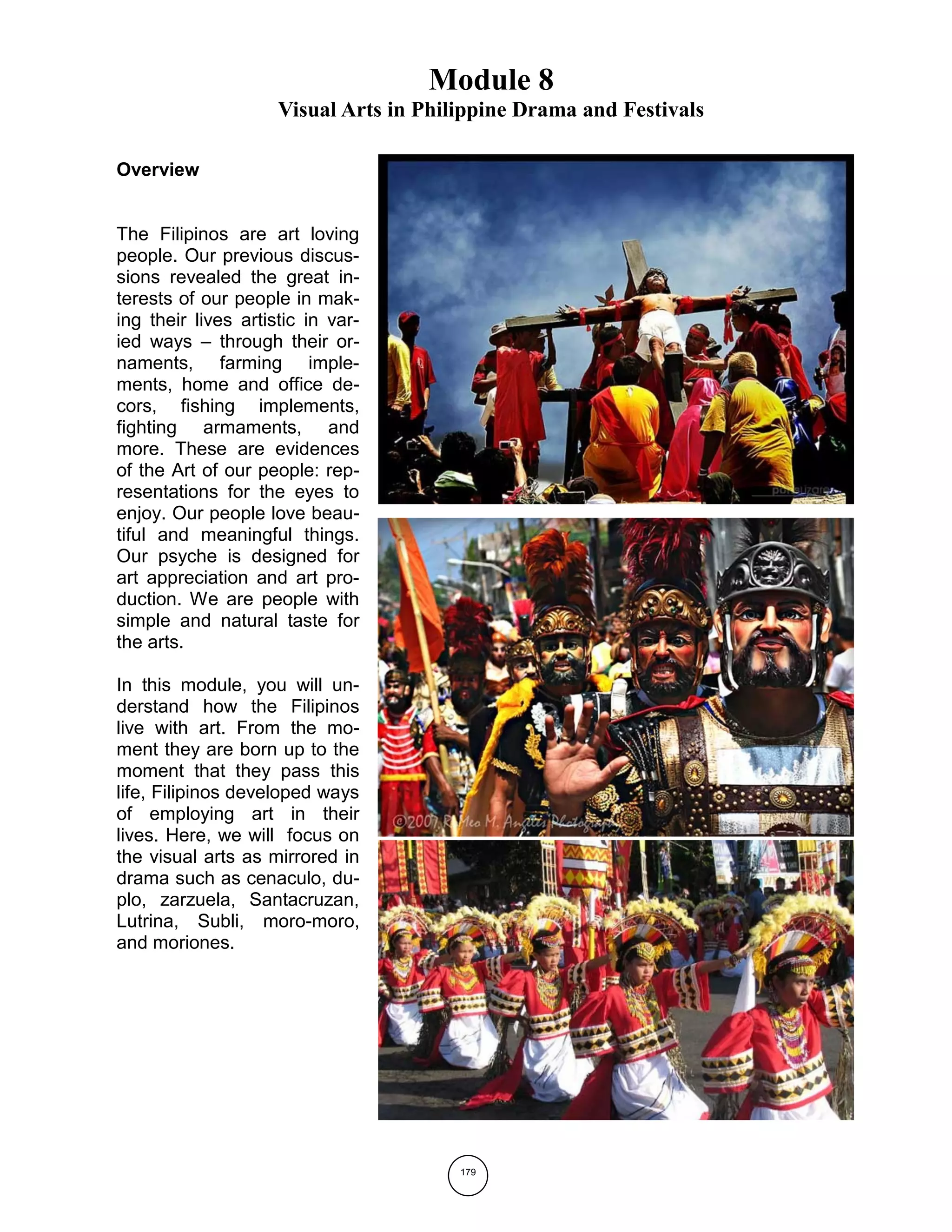 Grade 7 art lg - module 8 - q4 visual in philippine drama and festivals ...