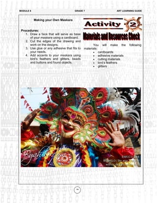 Grade 7 art lg - module 8 - q4 visual in philippine drama and festivals ...