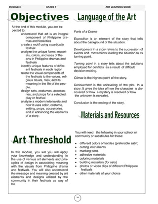 Grade 7 art lg - module 8 - q4 visual in philippine drama and festivals ...