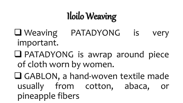 Art of weaving of Visayan and Mindanao | PPTX