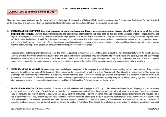 DepED K to 12 English Grade 7 Curriculum Guide (CG) --> 1-10-2014 | PDF ...